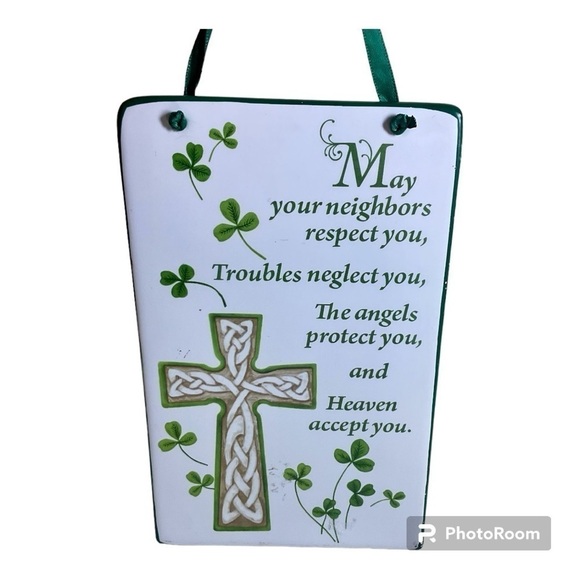 Other | Irish Shamrock Wall Art Cross Biblical Bible | Poshmark